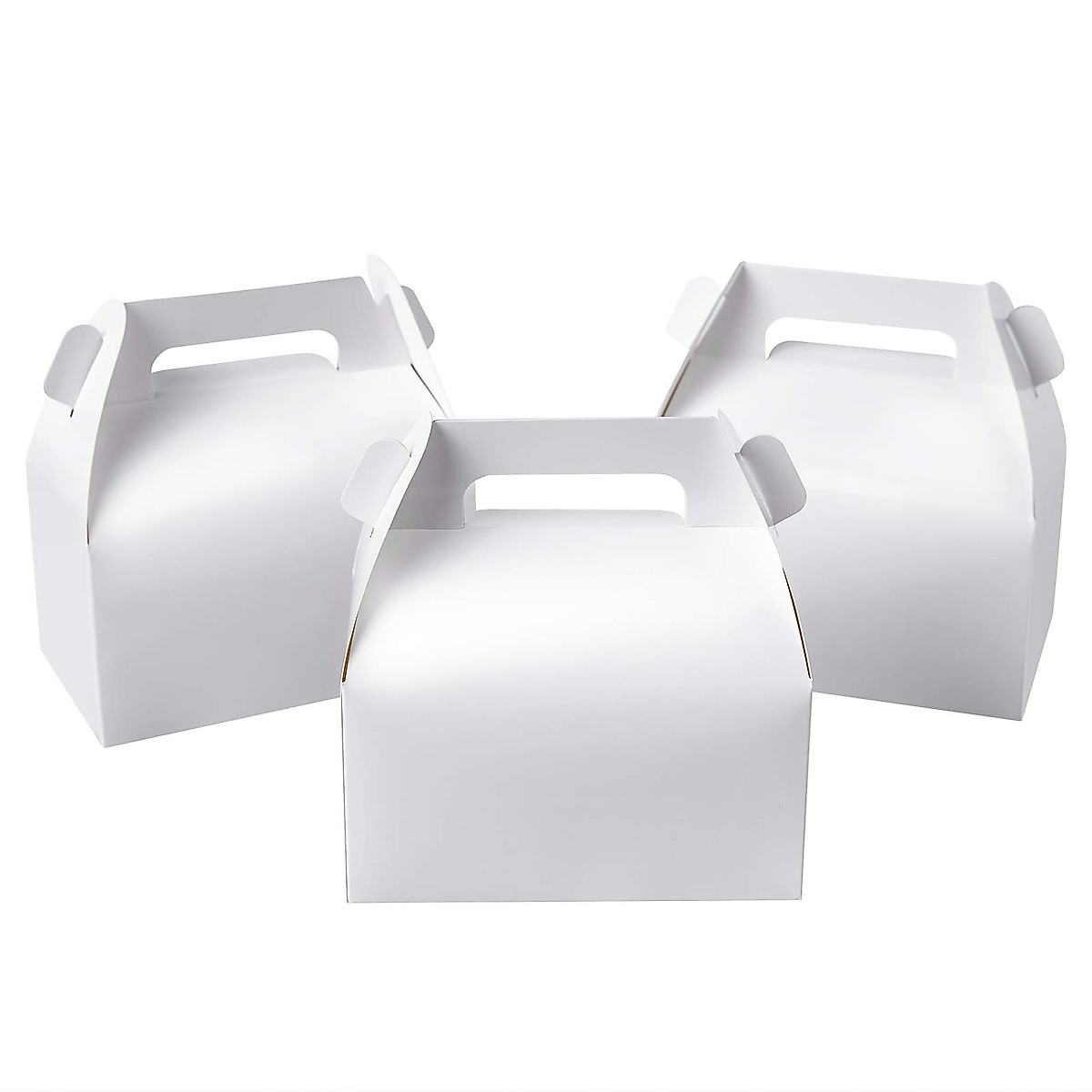 ONE MORE 25-Pack Gable White Candy Treat Boxes,Small Goodie Gift Boxes for Wedding and Birthday Party Favors Box 6.2 x 3.5 x 3.5 inch