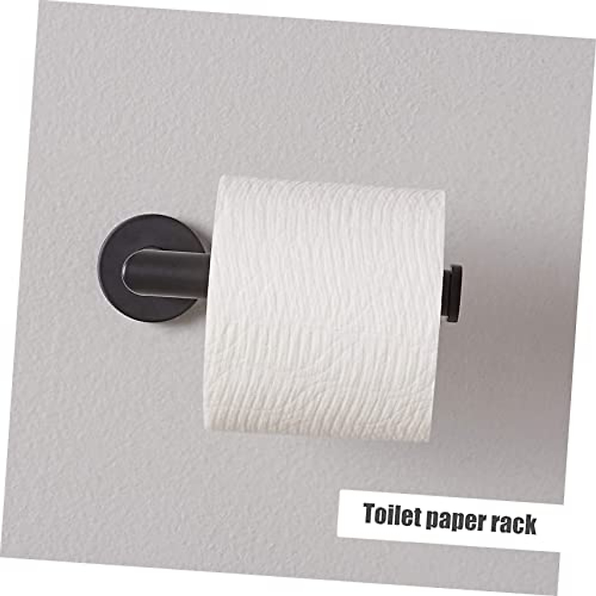 Uonlytech 6 pcs Hand Rack Towel Hanger and Cabinet with Hook Wall Paper Rod Wall-Mounted Rustic Supplies Black Holder Tissue Steel Toilet Practical Hardware Storage Dispenser