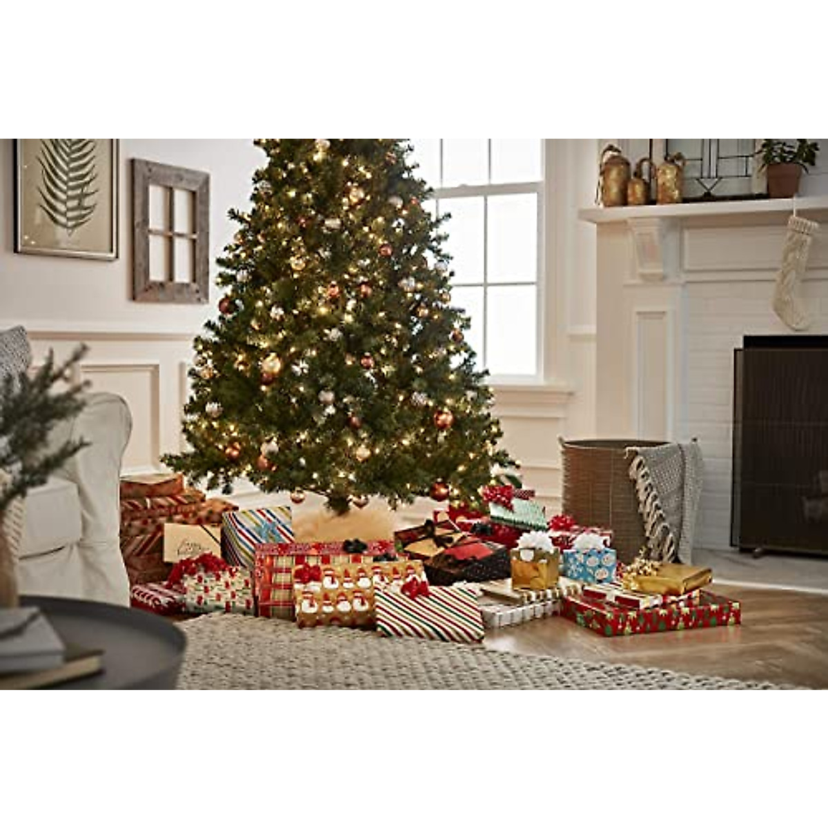 American Greetings Reversible Wrapping Paper Jumbo, Red and Black Plaid (1 Roll, 175 sq. ft)