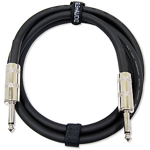 GLS Audio Speaker Cable 1/4" to 1/4" - 12 AWG Professional Bass/Guitar Speaker Cable for Amp - Black, 6 Ft.