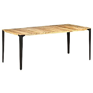 Kitchen Table Industrial Design Dining Room Table Modern Multifuntional Desk for Living Room Home Office,Dining Table 70.9"x35.4"x29.9" Solid Mango Wood