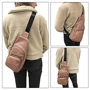 Emperia Small Sling Bag Fanny Packs Crossbody Bags Travel Backpack Chest Bag Gifts for Women Men Mauve