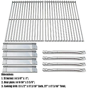 Direct store Parts Kit DG145 Replacement for Sunbeam, Nexgrill, Grill Master 720-0697 Gas Grill Parts Kit (Stainless Steel Burner + Stainless Steel Heat Plate + Solid Stainless Steel Cooking Grid)