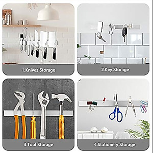 VanlonPro Knife Magnetic Strip, 16 Inch Stainless Steel Magnetic Knife Holder for Wall, Knife Storage Bar, Knife Rack, Magnetic Tool Organizer, Home & Kitchen Accessories, Kitchen Utensil Holder