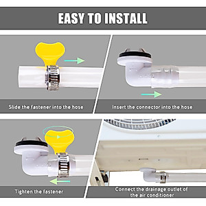 10ft Air Conditioner Drain Hose, AC Drain Hose Connector(3/5 inch),Window Air Conditioner Drain Kit for Universal Mini-Split Unit (White-1Pack)