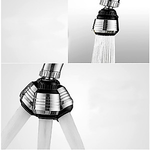 Castuvy 360-Degree Rotating Double-Sided 2 Spray Mode Faucet Water Saving Device, Splash Faucet, Water Saving Flow 2.0 GPM, Silver Chrome, Two Kinds of Specifications, Sets of 4