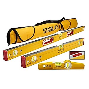 Stabila 96M Magnetic Level Set Kit - 48"/24" Torpedo and Case,Yellow