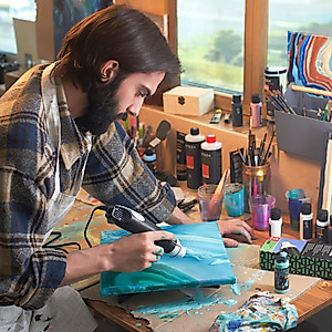 ARTEZA Mini Heat Gun for Crafts, 300W, 212–392° Fahrenheit, Ergonomic Lightweight Hot Air Gun for Embossing, Pouring, Drying Resin