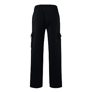 Men's Cargo Joggers Sweatpants Fleece Active Athletic Workout Jogger Sweatpants Loose Fit Drawstring Joggers Gym Running Pants Stretch Trousers Casual Pants with Multi Pockets Today