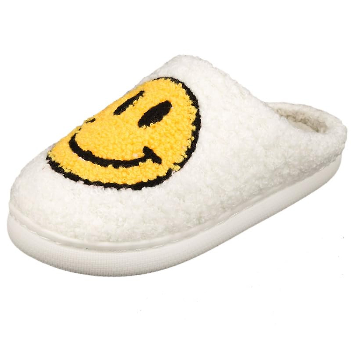 CWODOR Kids Slippers Boys Girls Plush Non-Slip House Slippers Cute Soft Slip-On Shoes For Little Big Kids White 4-4.5 Big Kids