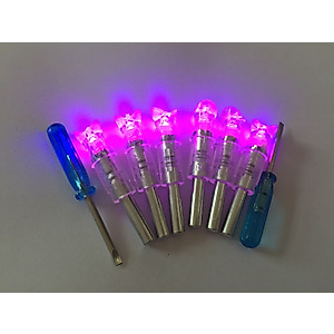 JIEXI HWYP Automatically Bow String Activated Lighted Crossbow Arrow Nocks Pack of 6 (Purple)