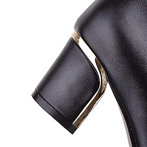 Knee High Boots for Women,Jchen Lady PU Leather Knee High Fall Winter Casual Boots Chunky Heels Zipper Roma Boots Shoes