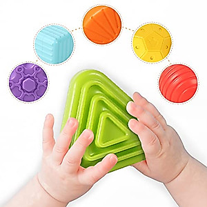 Aprilwolf Montessori Toys for 1 Year Old, Storage Cube Bin & 6 Sensory Shape Blocks, Baby Toys 6-12-18 Months, Developmental Toys, Fine Motor Skills, Infant Birthday Gifts Toddler Boy Girl Age 1 2 3