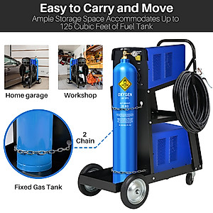 Worcest 3 Tier Welding Cart Heavy Duty Rolling Welder Carts with Storage Safety Chain Cable Hook Tank for Tig Mig Welder and Plasma Cutter Tank (3-Tier)