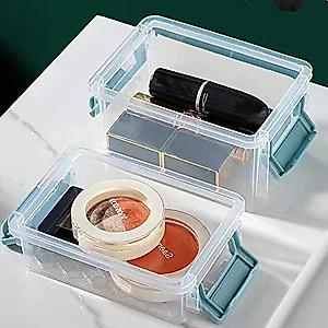 LapangZi 6 Pack Mini Storage Boxes Plastic Storage Box Organiser Box with Lid Small Storage Bin Box