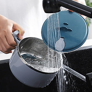 LLSB Stainless Steel Noodle Bowl with Lid Fast Food Cup Rice Bowl Spoon Chopsticks Cutlery Set