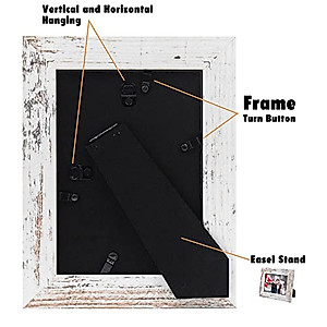 Golden State Art, 5x7 Picture Frame - Country Wood Grain Style - Tabletop Display, Back Hangers for Wall Display - Great for Photos, Gift, Pictures, Wedding, Portraits (2 Pack, White)