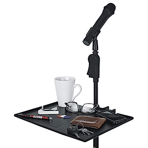 Gator FrameworksCases Microphone Stand Clamp-On Utility Shelf 15" x 11" Surface Area with 10 Pound Weight Capacity, Black, 11" x 15" (GFW-SHELF1115)