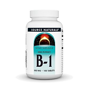 Source Naturals Vitamin B-1 Thiamin 500mg High Potency, 100% Pure - 100 Tablets