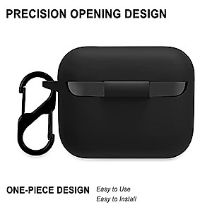 Geiomoo Silicone Carrying Case Compatible with Razer Hammerhead TrueWireless Pro, Portable Scratch Shock Resistant Cover with Carabiner (Black)
