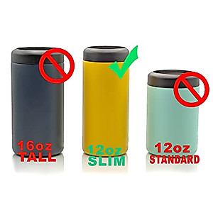 FITY Slim (2 Pack) - A Short 8oz (222ml) Slim Can Adapter for 12oz (355ml) Slim Can Beer Soda Drink Cooler Cozy Insulator Spacer Extension Compatible with YETI MiiR CamelBak