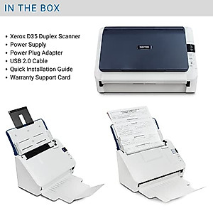Visioneer Xerox D35 Scanner, USB Office Document Scanner for PC and Mac, 45 PPM, Automatic Document Feeder (ADF), White