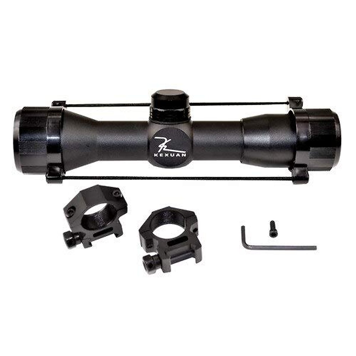 DB TAC INC 4X32 Compact Scope with Mil-Dot Reticle and 1" Picatinny Scope Rings