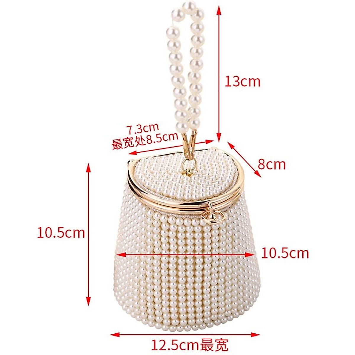 YLLWH Women Evening Bags Beading Holder Day Clutch Pearl Wedding Bridal Handbags for Party Small Purse