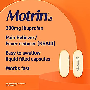 Motrin IB Liquid Gels, Ibuprofen 200 mg, Pain Reliever & Fever Reducer Minor Arthritis Pain, Muscular Aches, Headache, Menstrual Cramps & Backache, NSAID, 80 Ct