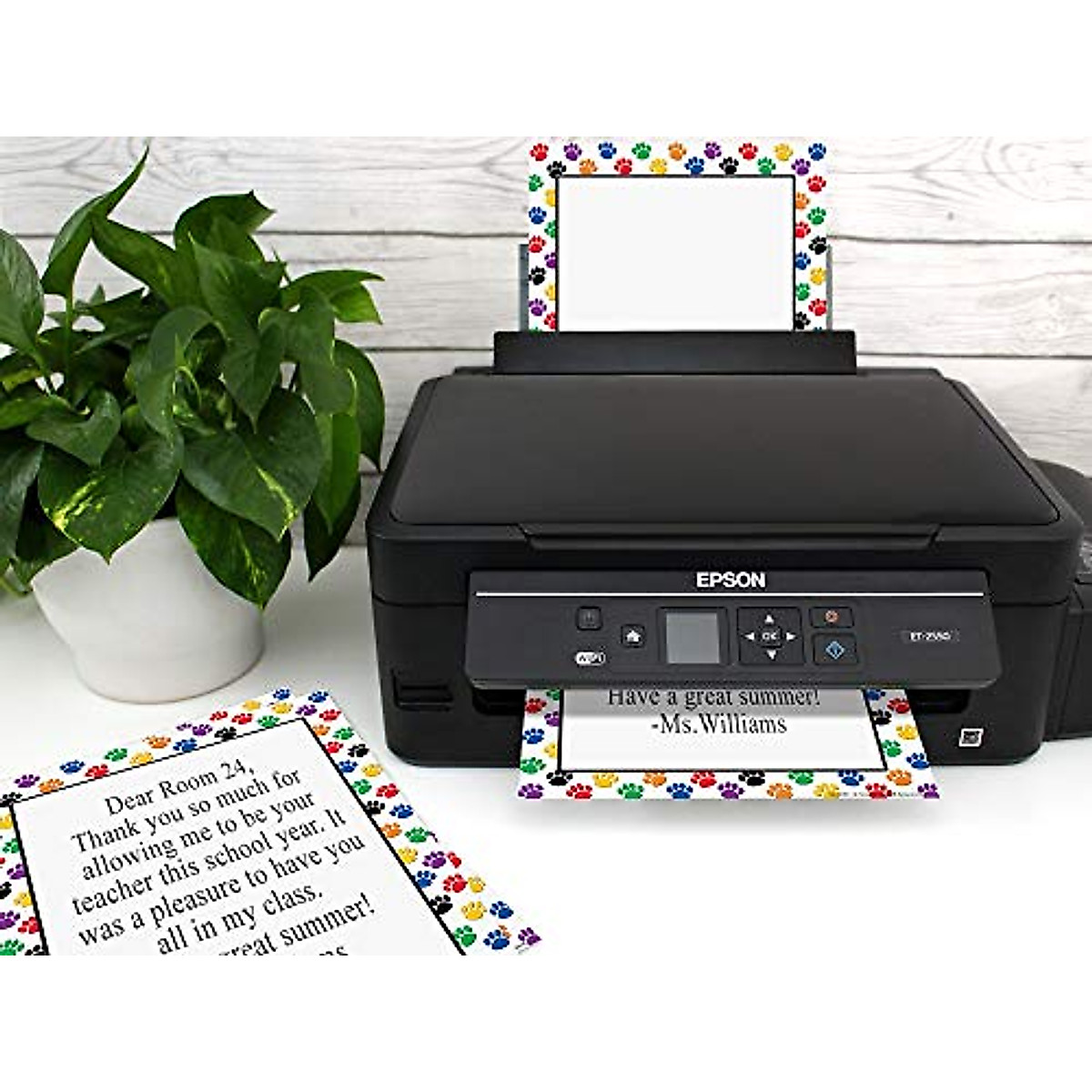 Teacher Created Resources Colorful Paw Prints Computer Paper (4769), Multicolor 8.5 inches X 11 inches