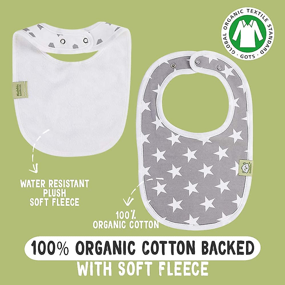 KeaBabies 5-Pack Muslin Baby Burp Cloths and 8-Pack Baby Bibs for Boys & Girls - Machine Washable Newborn Cloth Bib