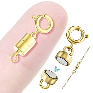 QULLTK Magnetic Necklace Clasps and Closures 18K Gold and Silver Plated Bracelet Converter Clasp,Suitable for Necklaces Chain Extender