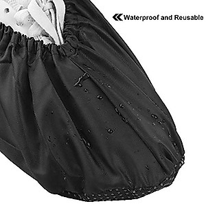 5 Pairs Waterproof Shoe Covers Reusable Non Slip Shoe Covers For Indoors, Thickened Oxford Cloth Boot Covers For Contrators And Carpet Floor, One Size Fit Most Men's Shoes Size 9-12