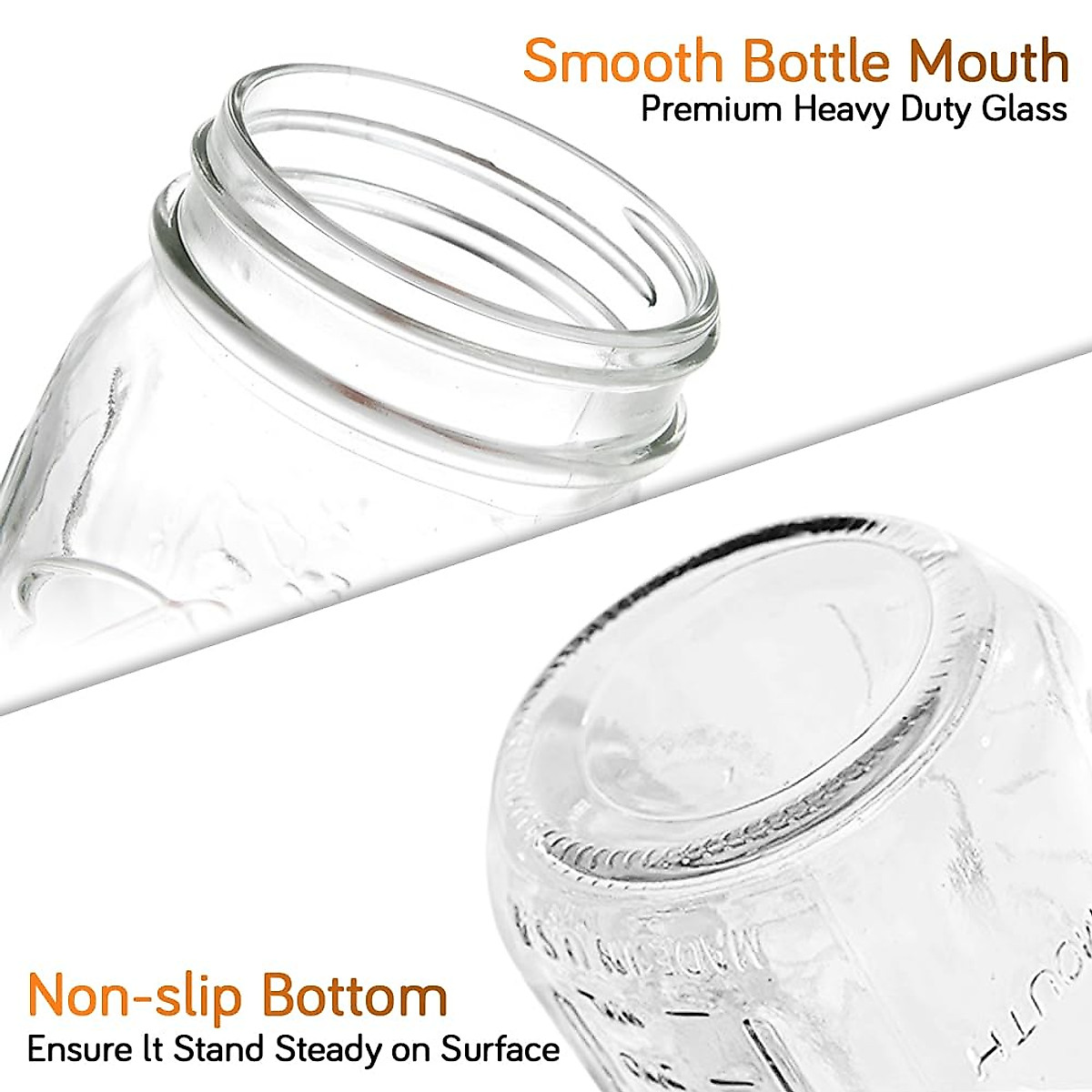 Showvigor 2 Pack Wide Mouth Mason Jars 16oz Glass Canning Jars with Airtight Lids for Preserving, Jam, Honey, Jelly, Wedding Favors, Sauces, Meal Prep, Overnight Oats, Salad, Yogurt