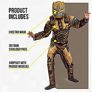 Disguise Cheetor Transformers Costume for Kids, Official Transformers Rise of the Beasts Muscle Padded Costume and Mask, Size (7-8)