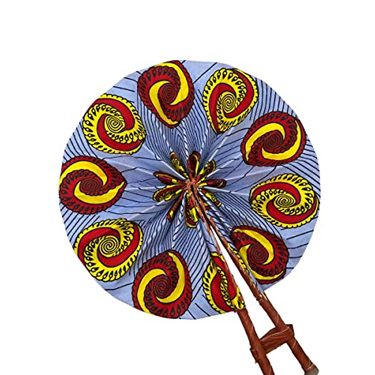 African Fan/African Fabric Fan/Ankara Fan/Leather Folding Fan/Designs Random