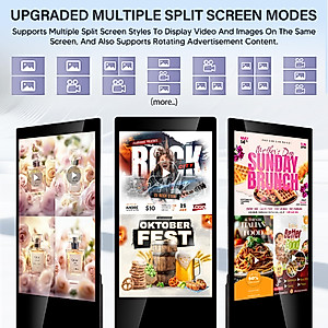 ROOMEDAL 49'' Digital Signage Display, Smart Cloud Control Indoor Full HD LCD Screen IPS Floor Standing Digital Commercial Interactive Advertising Kiosks Screen with WiFi HDMI/USB Input Auto AD Player