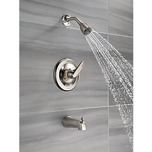 Delta Faucet Foundations Chrome Shower Faucet Set with 2-Spray Chrome Shower Head, Tub and Shower Trim Kit, Shower Faucet Sets Complete, Chrome BT13410 (Valve Not Included)
