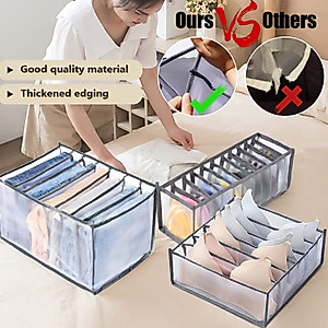 TIGARI Wardrobe Clothes Organizer, Closet Organizer Foldable Drawer Organizer for Clothing, Drawer Dividers for Clothes, Closet Storage for Trousers, Shirts, Jeans, T-Shirt, Bra, Underwear, Socks