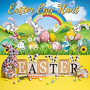Easter Banner Easter Party Decorations Easter Egg Hunt Backdrops Banner Photo Backgrounds for Photography Photoshoot Kids Birthday Party Supplies 72 x 44 Inches