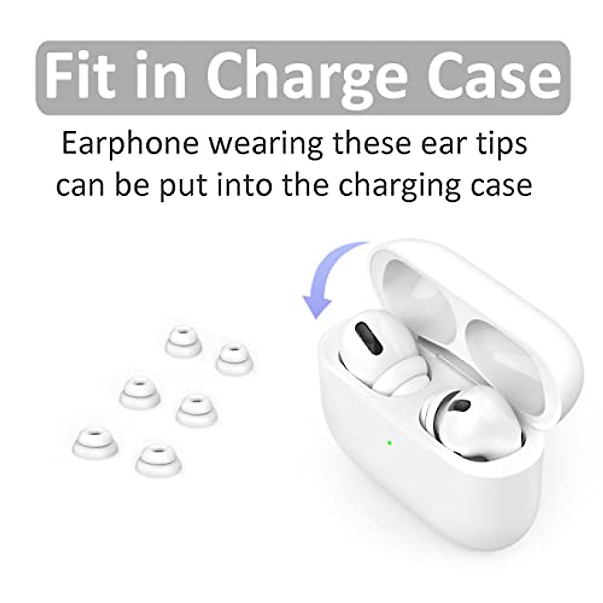 3 Pairs (Double Flange) Ear Tips Compatible with AirPods Pro 1st and 2nd, S/M/L Silicone (Fit in Case) Flexible Noise Reduce Earplug Earbuds Eartips Compatible with AirPods Pro 2 and 1 - White