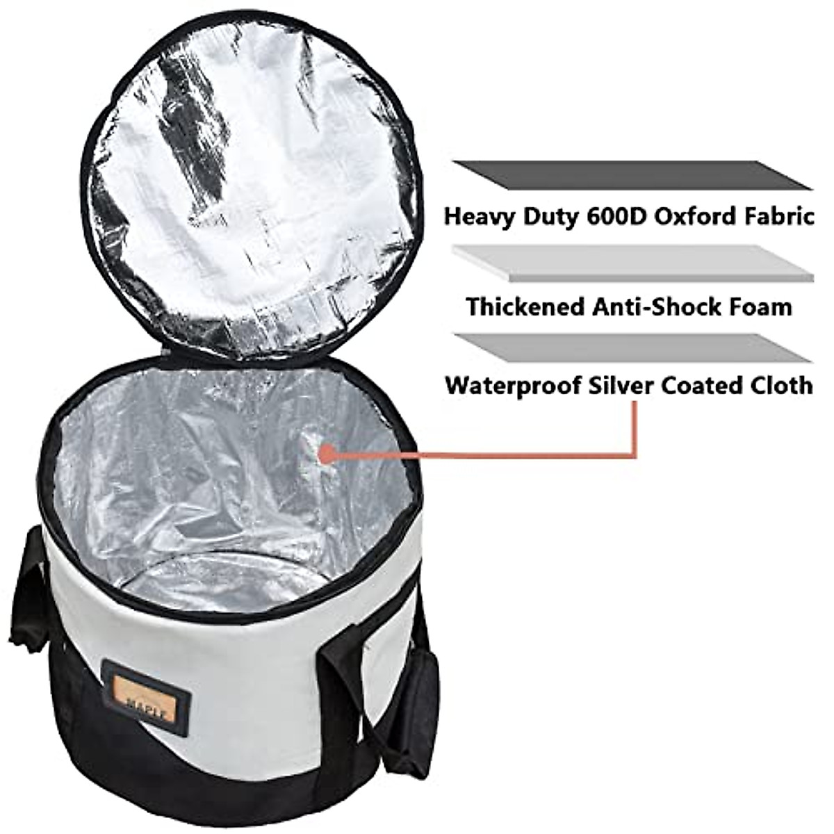 TOHONFOO 20LBs Fuel Pellet Storage Bag - Wood Pellet Container - Smoker Pellet Dispenser - Wood Pellet Storage Bucket - Anti-Shock Foam Layer Reduces Wood Pellets/Charcoal Chipping