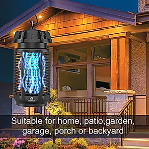 Homesuit Bug Zapper Outdoor and Indoor 20W, 4300V Electric Mosquito Zapper Indoor, Waterproof Outdoor Bug Zapper, Mosquito Trap, Electronic Mosquito Killer, Insect Trap for Home Garage Backyard Patio