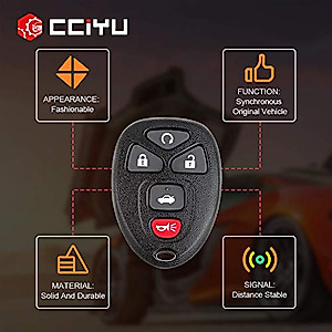 cciyu X 1 Flip Key Fob 5 buttons Replacement for 06 07 08 09 10 11 12 13 for Buick Allure LaCrosse for Chevy for Cobalt Series with FCC KOBfor GT04A