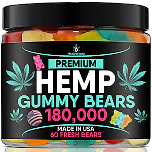 Healthergize Hеmр Gummies Bears-Great for Sleep, Joints, Relax, Calm, Muscles, Discomfort, Skin-Natural Hemp Gummy Bears-Variety of Fun Fruity Flavors-Natural Hеmр Party-Made in USA