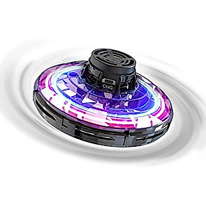 Fidget Flying Spinner with Lights,Hand Operated Mini Drones for Kids, UFO Magic Ball Summer Yard Toys,Cool Stuff Birthday Gifts for Boys Girls Teens 8 9 10+,Indoor Outdoor Game Fun Toys