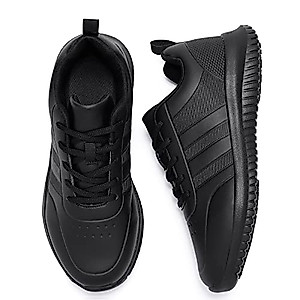 ENLEN&BENNA Food Service Shoes Slip Resistant Shoes for Women Nursing Shoes Comfortable Lightweight Non Slip Work Shoes for Women Black Size 8.5