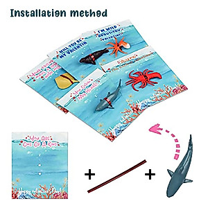 POPGIFTU 36 Pack Valentines Day Cards with Sea Animal Toys for Kids, Valentines Gift Set , Fun Valentines Party Favors for Boys Girls, Classroom Exchange Treat Prizes Bulk for School Class Teacher