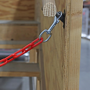 BISupply Red Plastic Chain Links - 125ft x 2in Plastic Barrier Chain for Safety Crowd Control or Plastic Links Halloween Decor Chains for Costumes