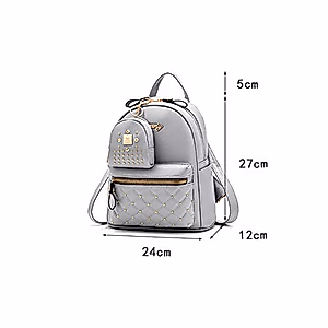 Janede Fashion Small Backpack Mini Purse Casual Daypacks Leather for Teen and Women New (Grey)